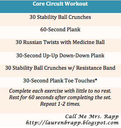 Call Me Mrs. Rapp: Core Circuit Workout