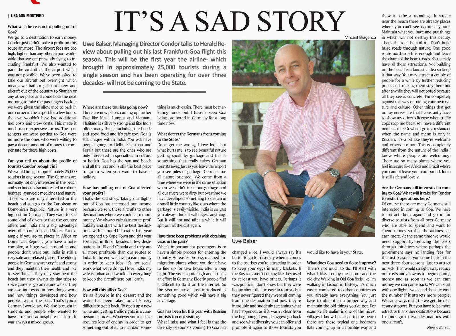 Goa Reviewed: 'It's a sad story' Condor pulling out of Goa