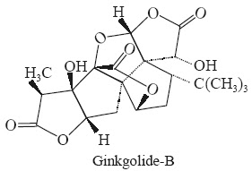 Ginkgolide–B: It is obtained from the root bark and leaves of Ginkgo ...