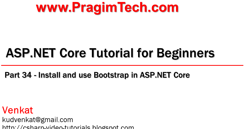 Sql Server Net And C Video Tutorial Install And Use Bootstrap In Aspnet Core Slides