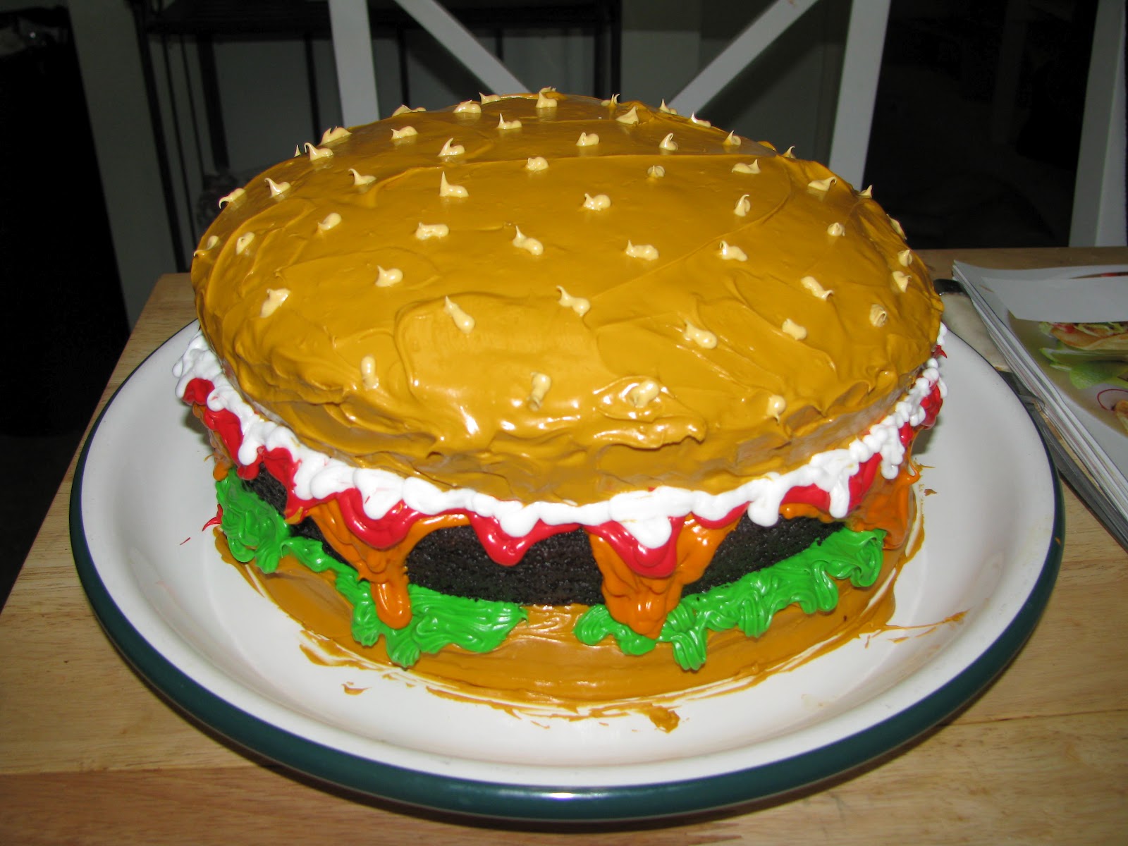 One Goofy Brown Chicken: Cheeseburger Birthday Cake