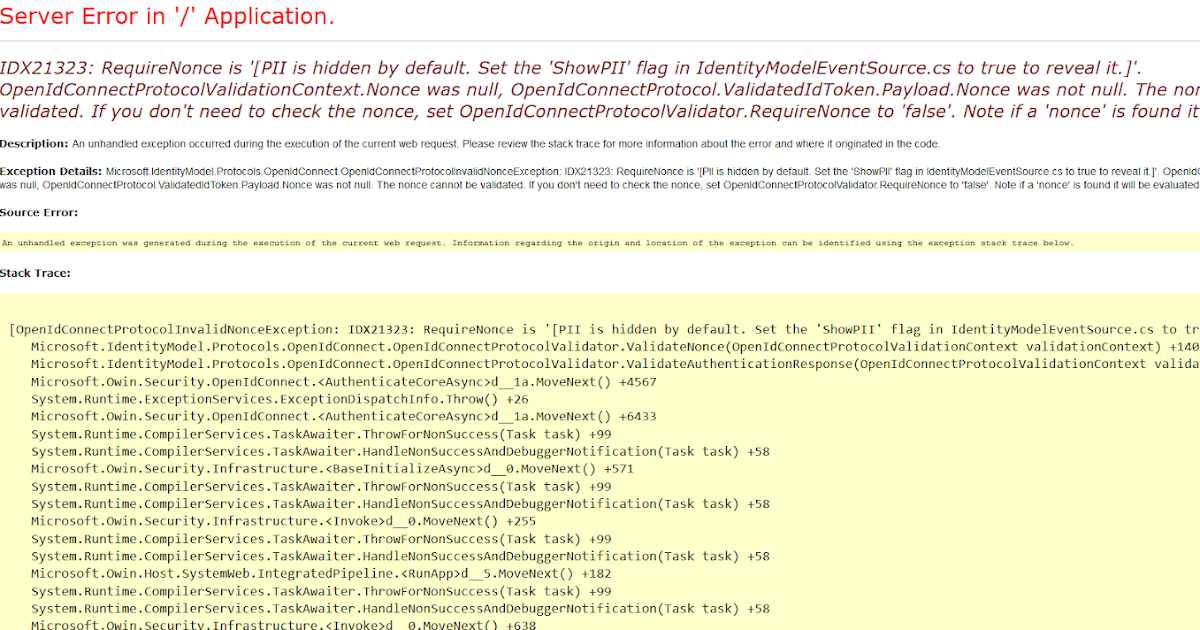 DOTNET INFORMANTION BY VIJAY: IDX21323: RequireNonce is '[PII is hidden ...