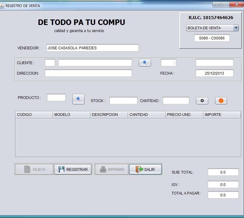 Sistema de Venta En 3 Capas En Java Y Mysql+ Tesis