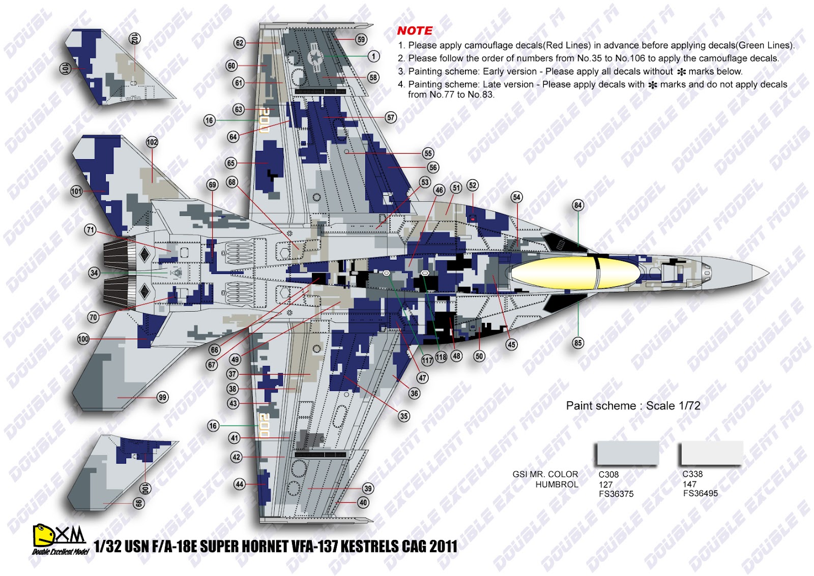 DXM Decals: New Released - 1/32 USN F/A-18E SUPER HORNET VFA137 ...