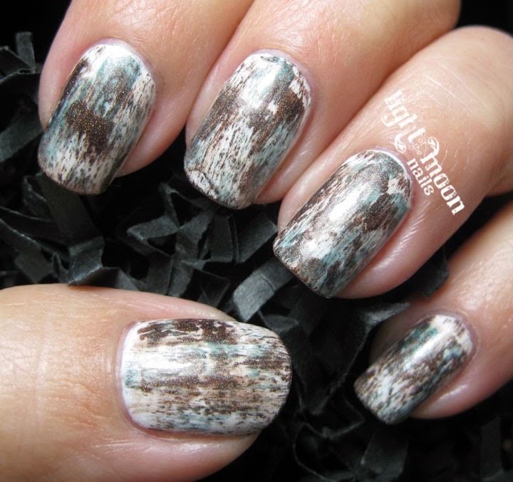 Light of the Moon Nails: Llama Nails Technique - Distressed Nails