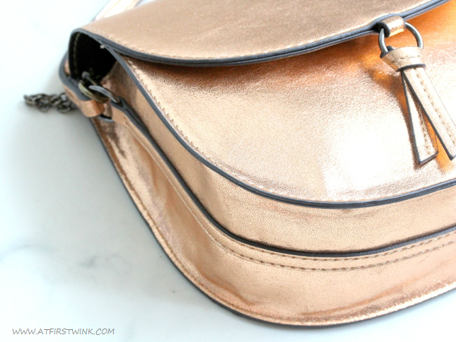 Metallic bronze bag from Mango