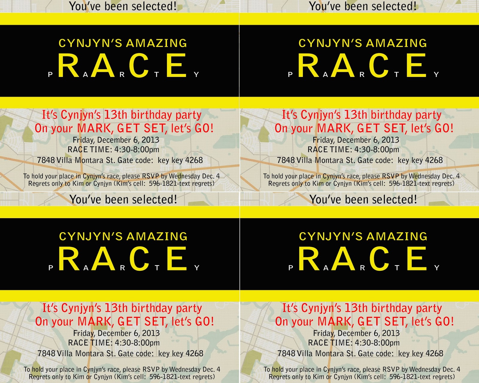 40th Birthday Ideas: Amazing Race Birthday Invitation Templates