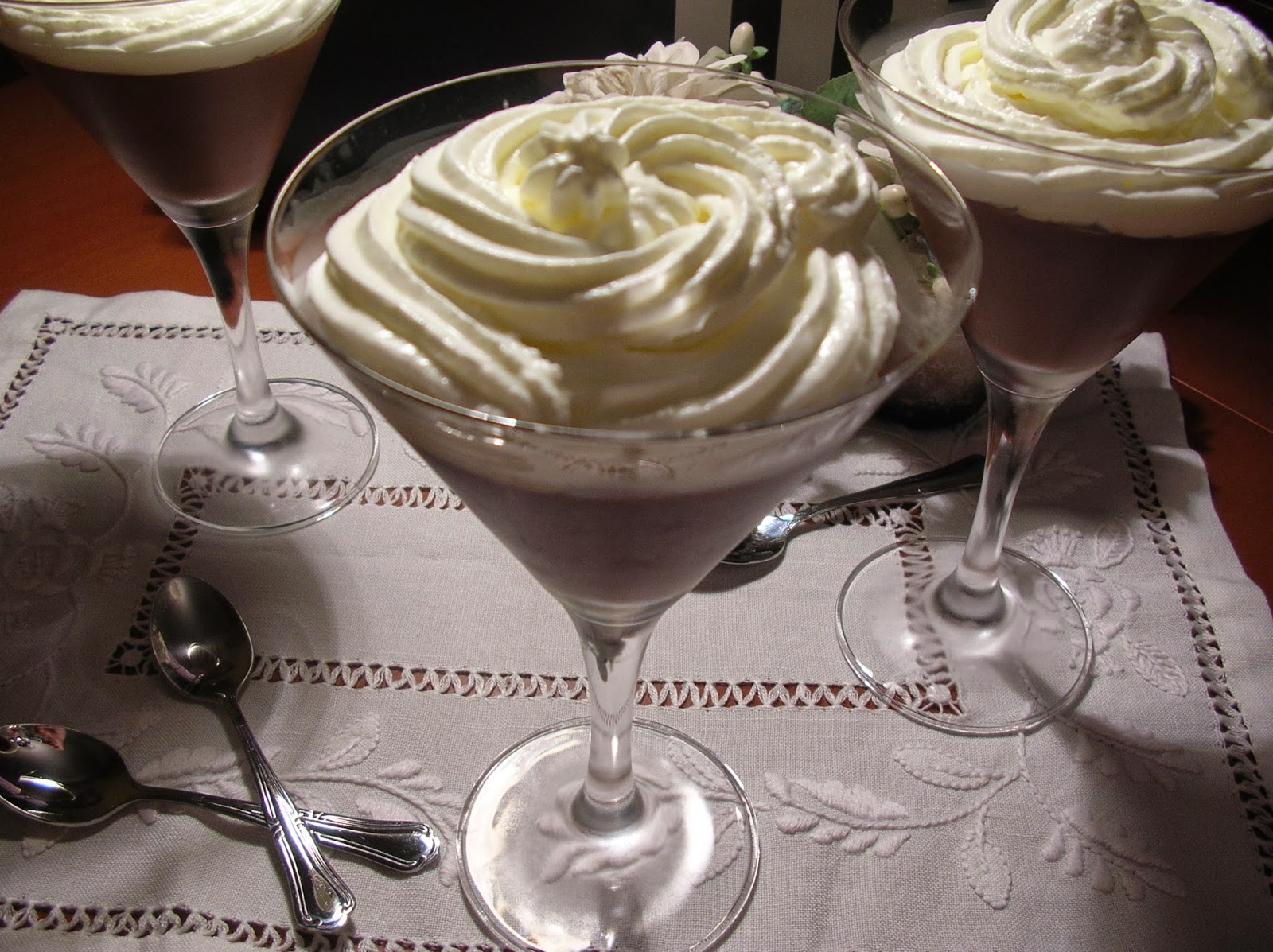 Nuvola Glacé / Mary: Copas de chocolate y nata