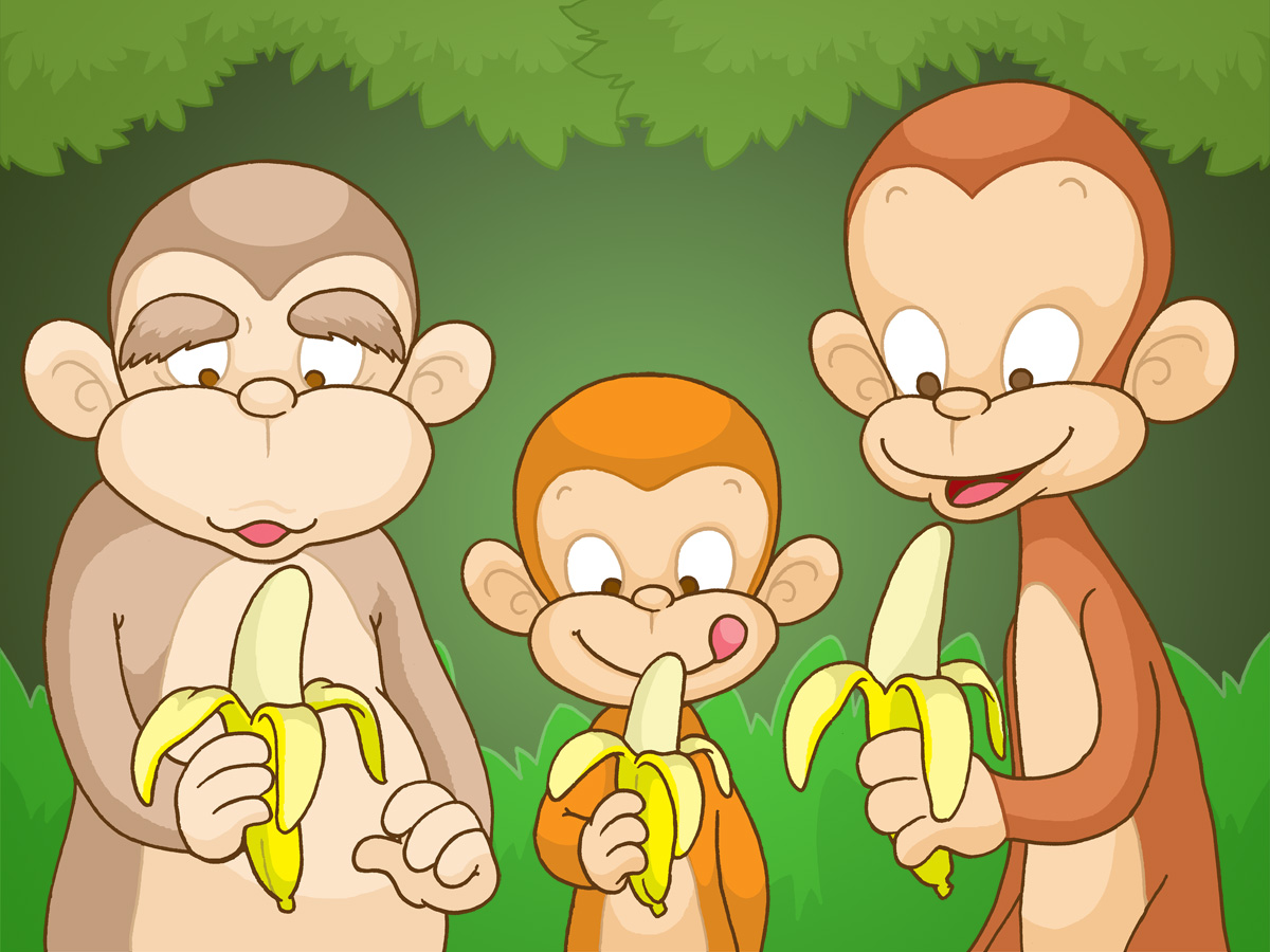 Kids World: The Monkeys And Their Banana's