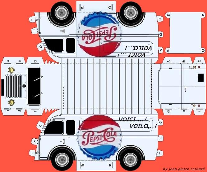 PAPERMAU: Pepsi-Cola Renault Furgon Paper Model By Jean-Pierre Larouzé ...