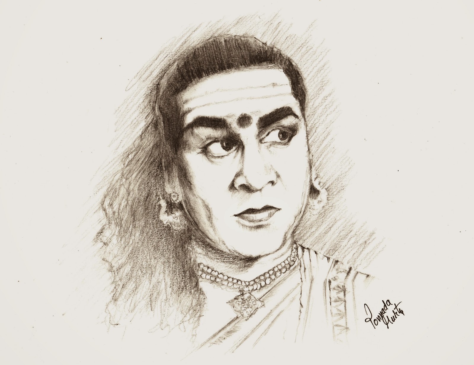 Sketches and Drawings : AKKINENI NAGESWARA RAO as Chanakya - Pencil drawing