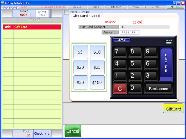 Gift Card Feature Updates | SP-1 by SelbySoft POS System