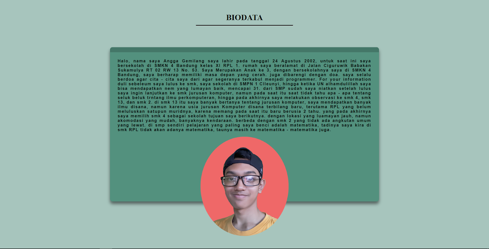 Biodata Dede With PHP... ~ Angga Gemilang Blog