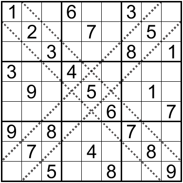Sudoku Mania: Double Diagonal Sudoku 2015 - 1