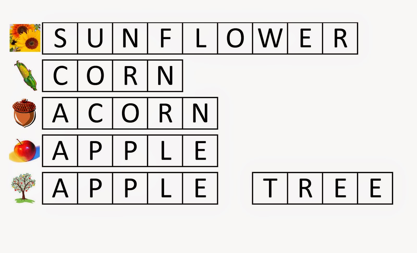 Learning Letter Tiles: Fall Theme with Daily Activities