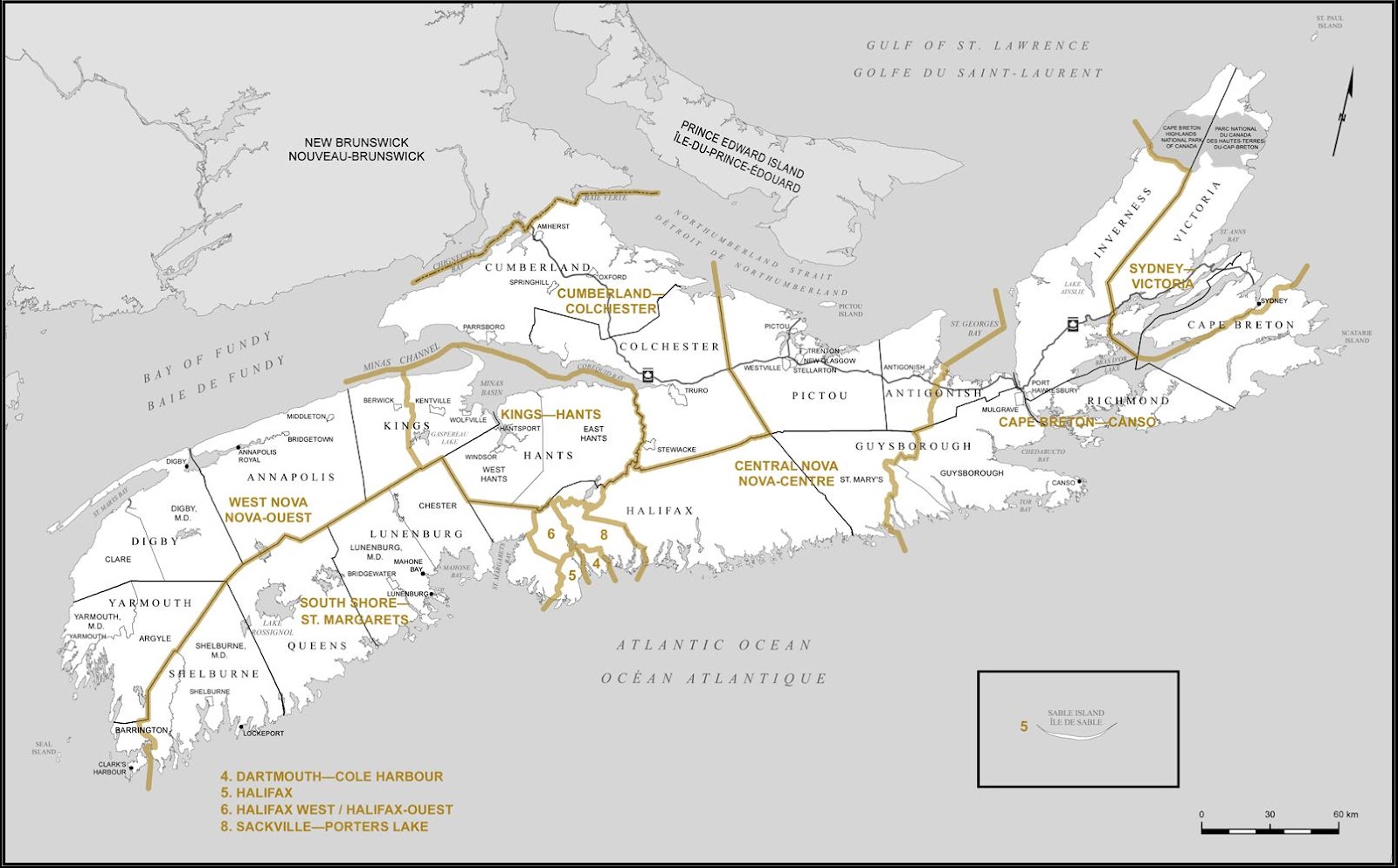 Canadian Election Atlas: Nova Scotia federal riding boundary proposal ...