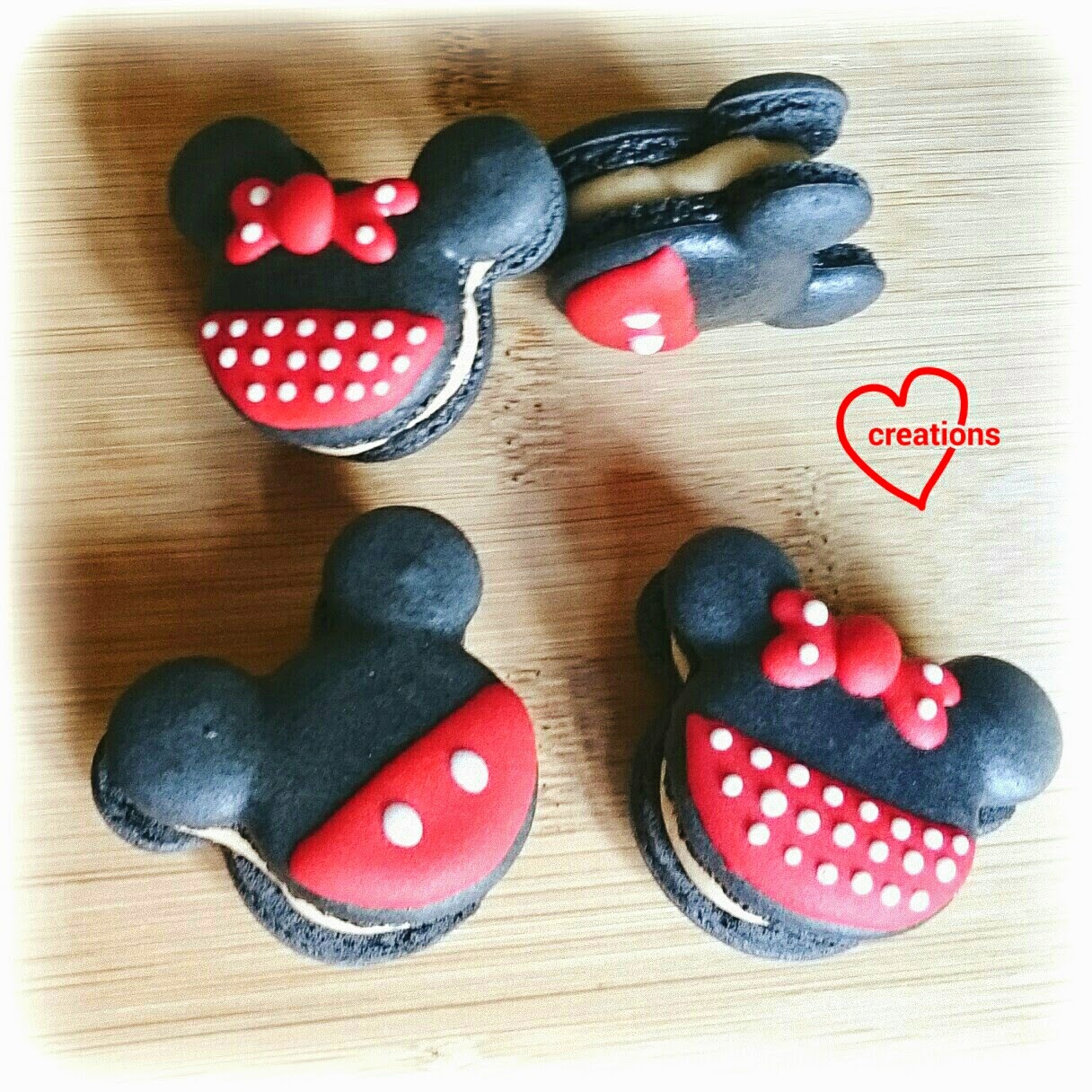Loving Creations for You: Mickey and Minnie Mouse Macarons with Whipped ...