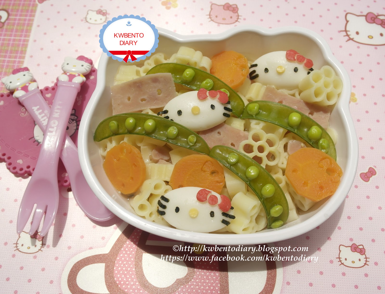 Karenwee's Bento Diary: Bento#May11~Hello Kitty Pasta Meal