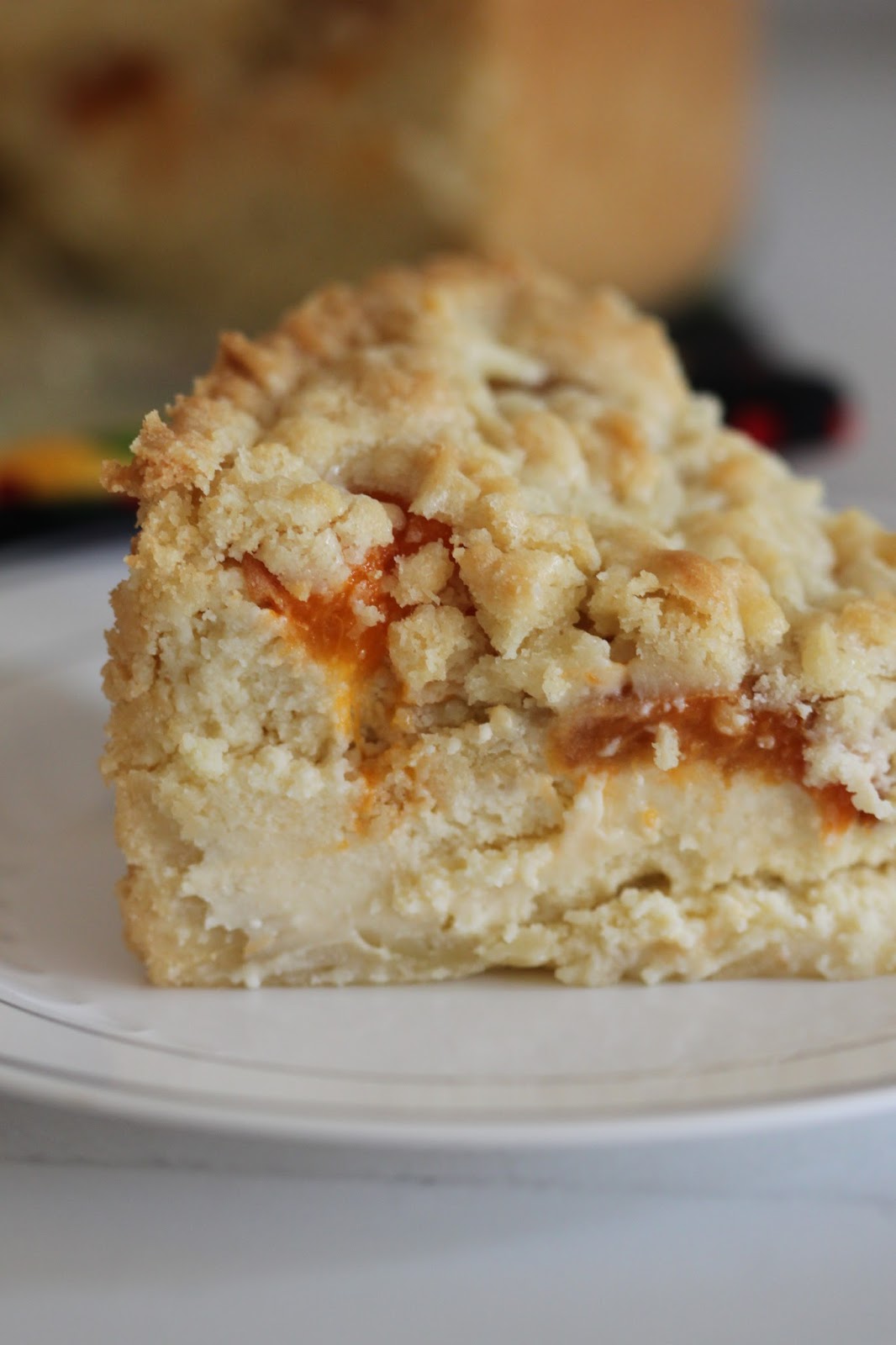 Apricot Cheesecake with Crumb Topping