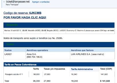 Falso ticket de avión es la nueva forma de estafa a través del mail ...