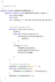 Cara membuat program selection sort ~ Source Code Program Menggunakan ...