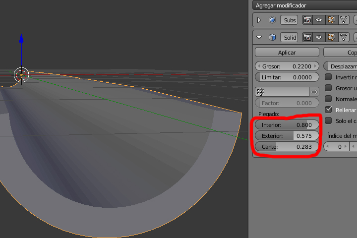 Estudiando Blender: Modificador solidify (solidificar)