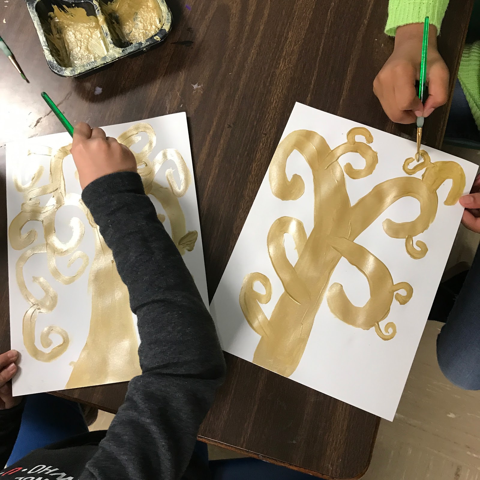 Elements of the Art Room: 3rd grade Gustav Klimt Trees