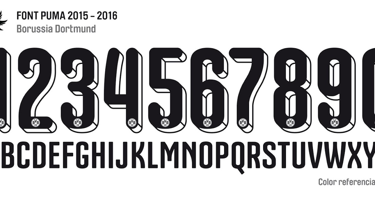 TIPOGRAFIAS Y FONTS: Font Borussia Dortmund / Puma 2015 - 2016