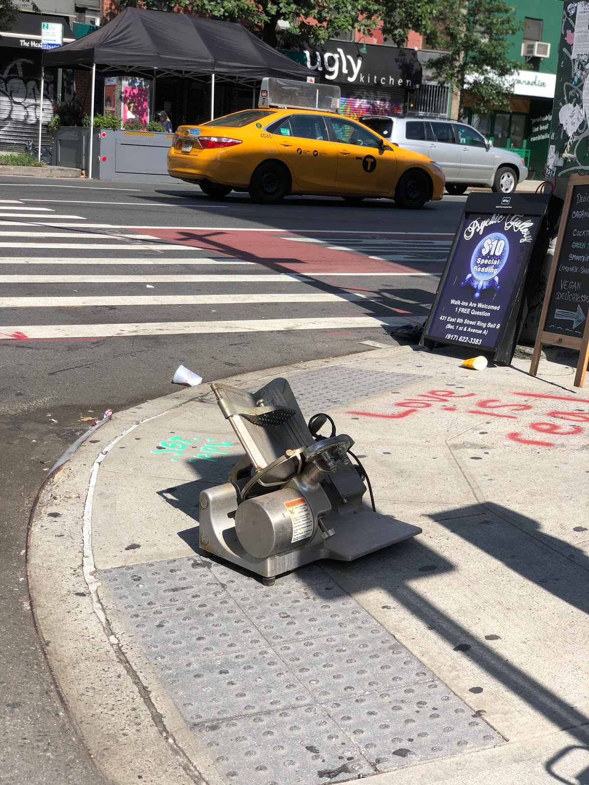 EV Grieve: Today in photos of a discarded meat slicer on 1st Avenue