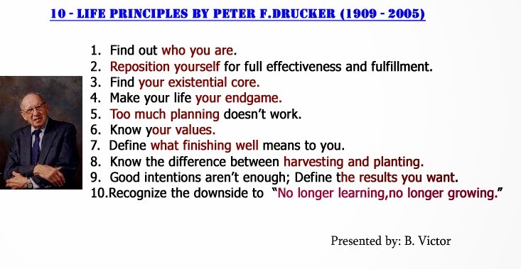 bonvictor.blogspot.com: 10 - Life principles by Peter F. Drucker (1909 ...