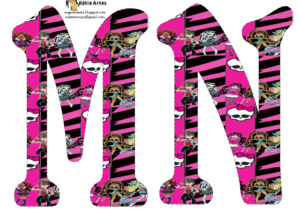 Alfabeto con Monster High de fondo. - Oh my Alfabetos!