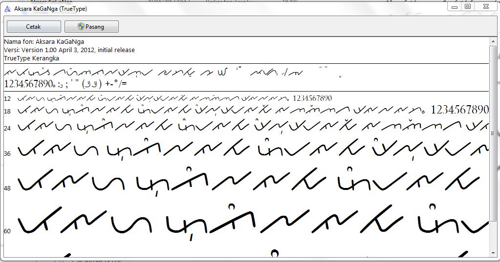 Instal Font Aksara Lampung