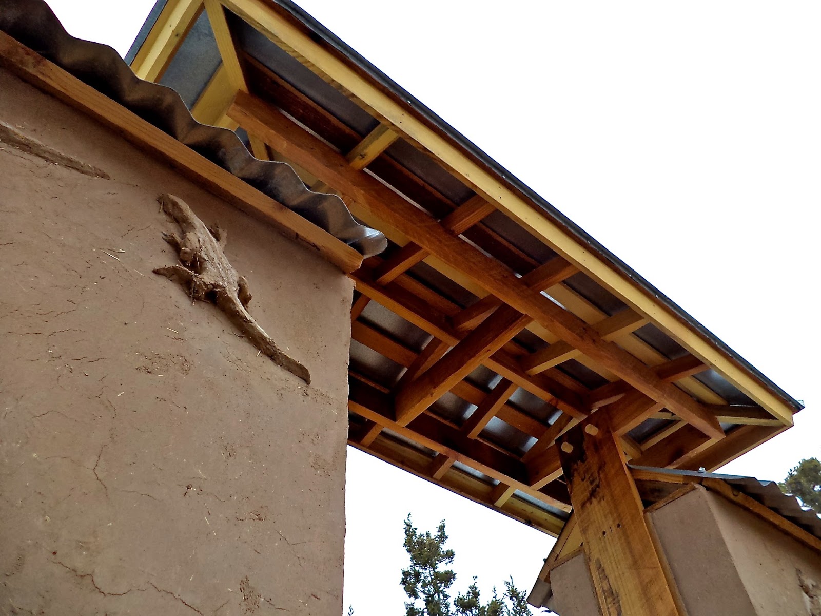 Alt. Build Blog: Building An Adobe Wall: #5 Hip Roof for the Gate