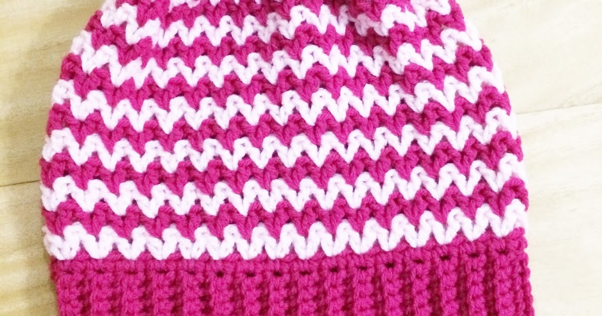 Si Nanay Madel: Easy V-Stitch Hat