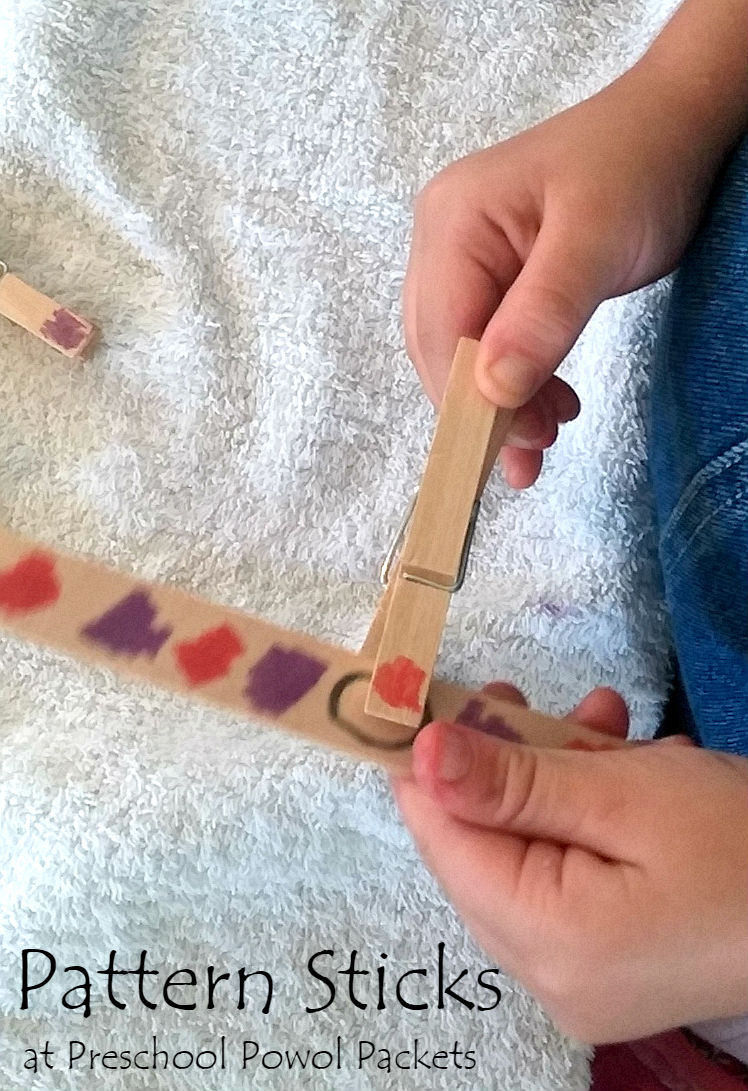 Pattern Sticks Preschool Activity | Preschool Powol Packets