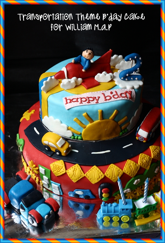 The Cakes Lab: Transportation Theme Birhday Cake for William M.A.P