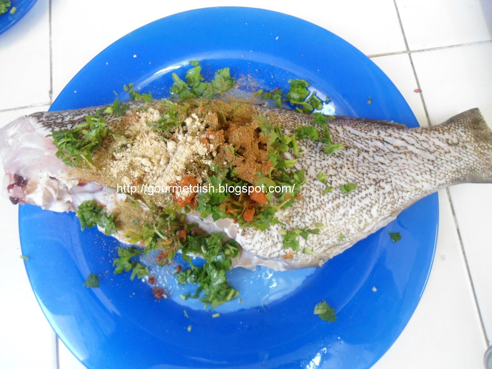 Gourmet Dish: Roast Hamour Fish with Roast Vegetables in the Oven