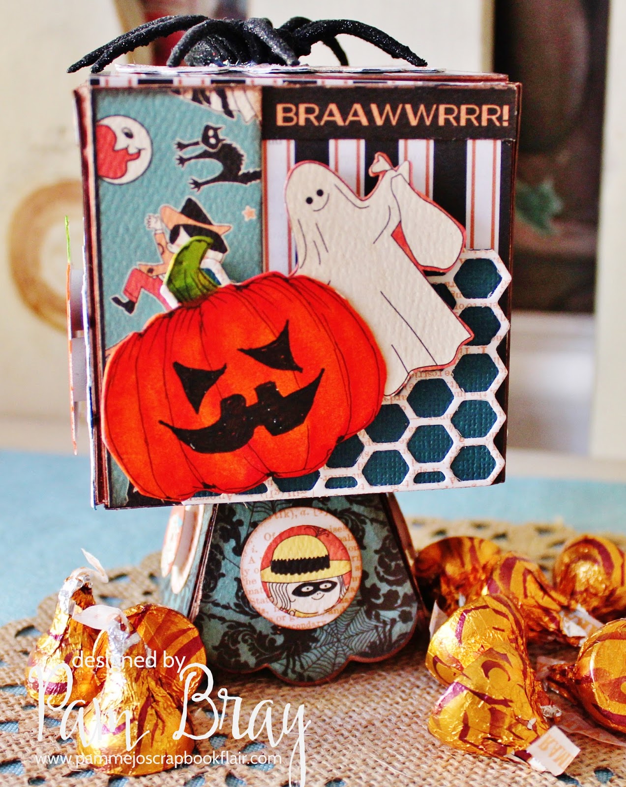Pam Bray Designs: A Girl with Flair: Trick or Treat Candy Box with ...