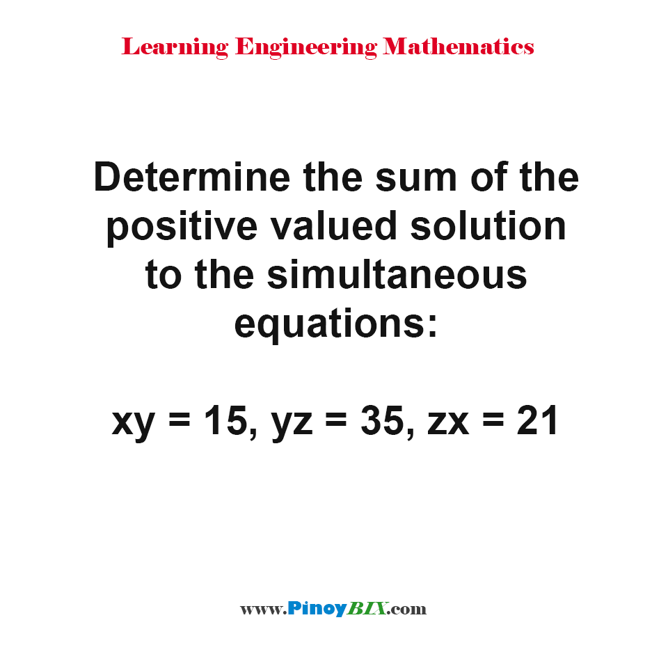 Solution Determine The Sum Of The Solution To The Simultaneous solution-determine-the-sum-of-the-solution-to-the-simultaneous