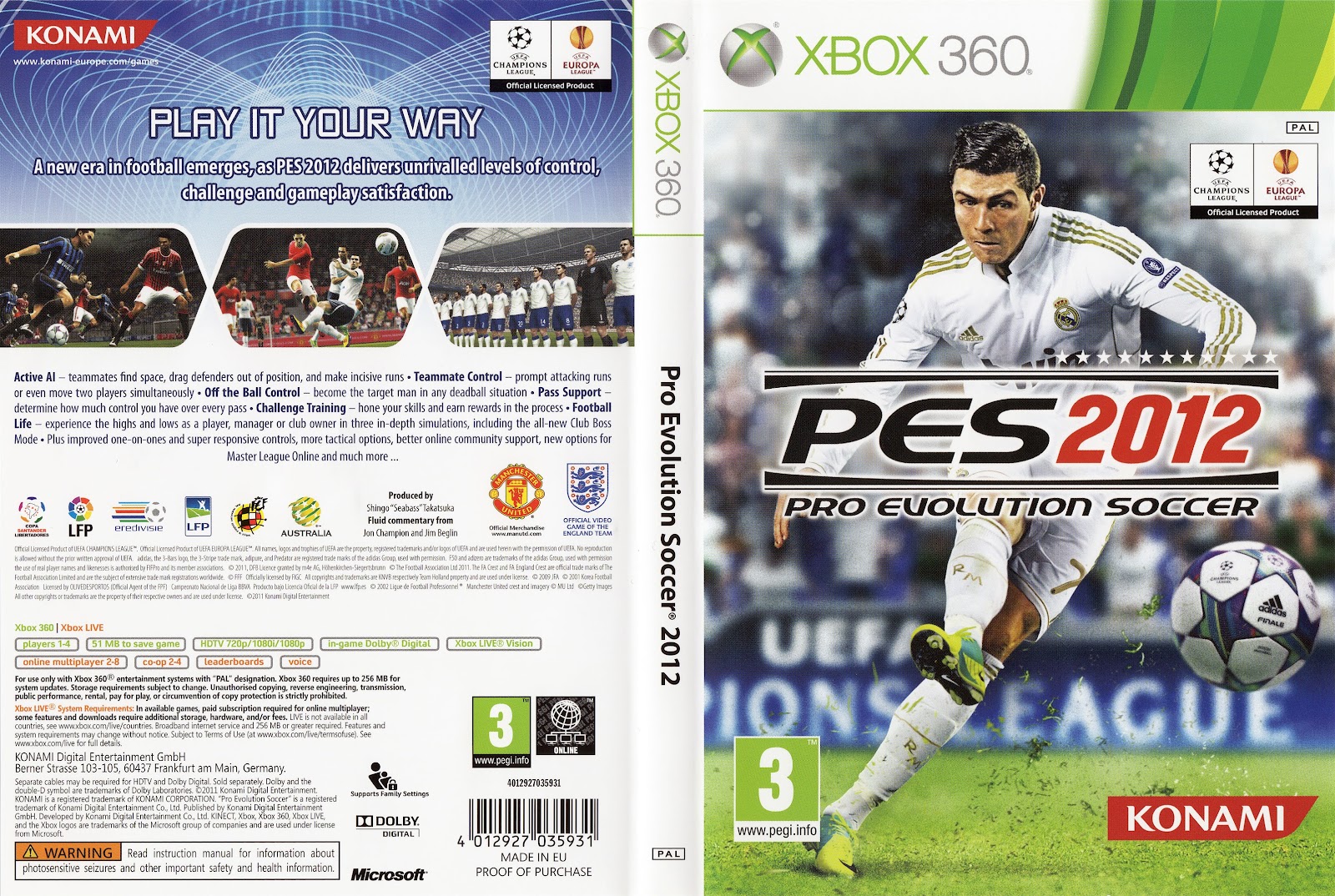 ULTIMATE CAPAS: PES - Pro Evolution Soccer 2012 - Capa + Label