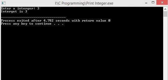 Print Integer C Program