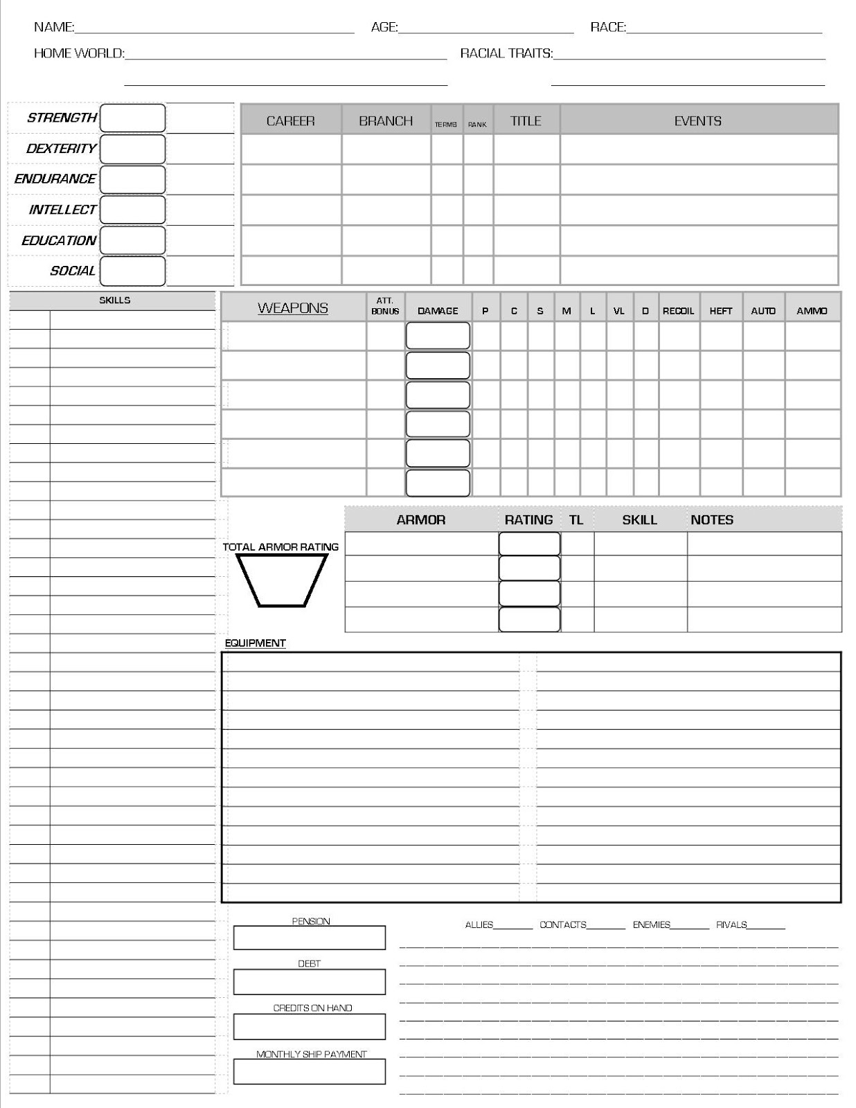 Graphite Prime: Traveller: Evolution of a Character Sheet and ...