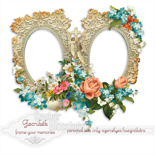 FECNIKÉK: ~~ Vintage Easter double frame