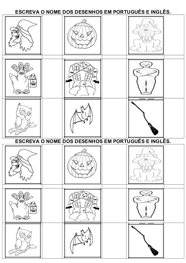 ATIVIDADES DIVERSAS CLÁUDIA: Atividades dia das bruxas inglês - Halloween