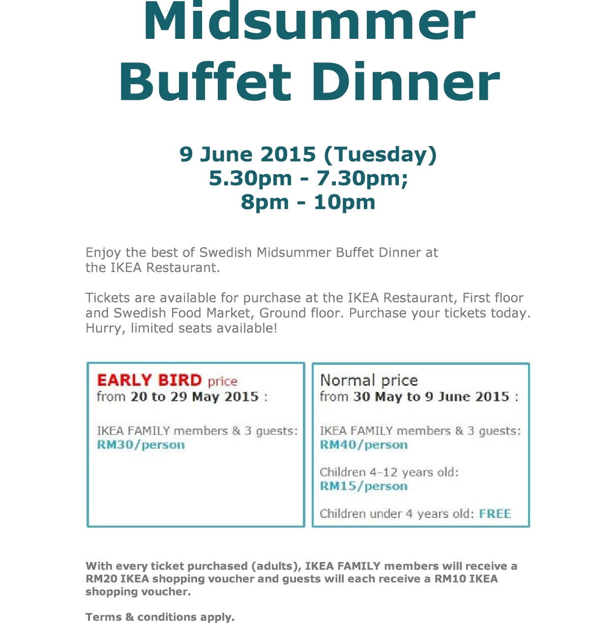 Clumsy Fallen Angel Path: Midsummer Buffet @ Ikea Restaurant