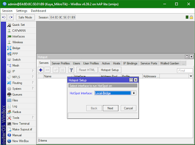 Konfigurasi Hotspot dan Bridge di Mikrotik melalui WinBox - Hzed Notes