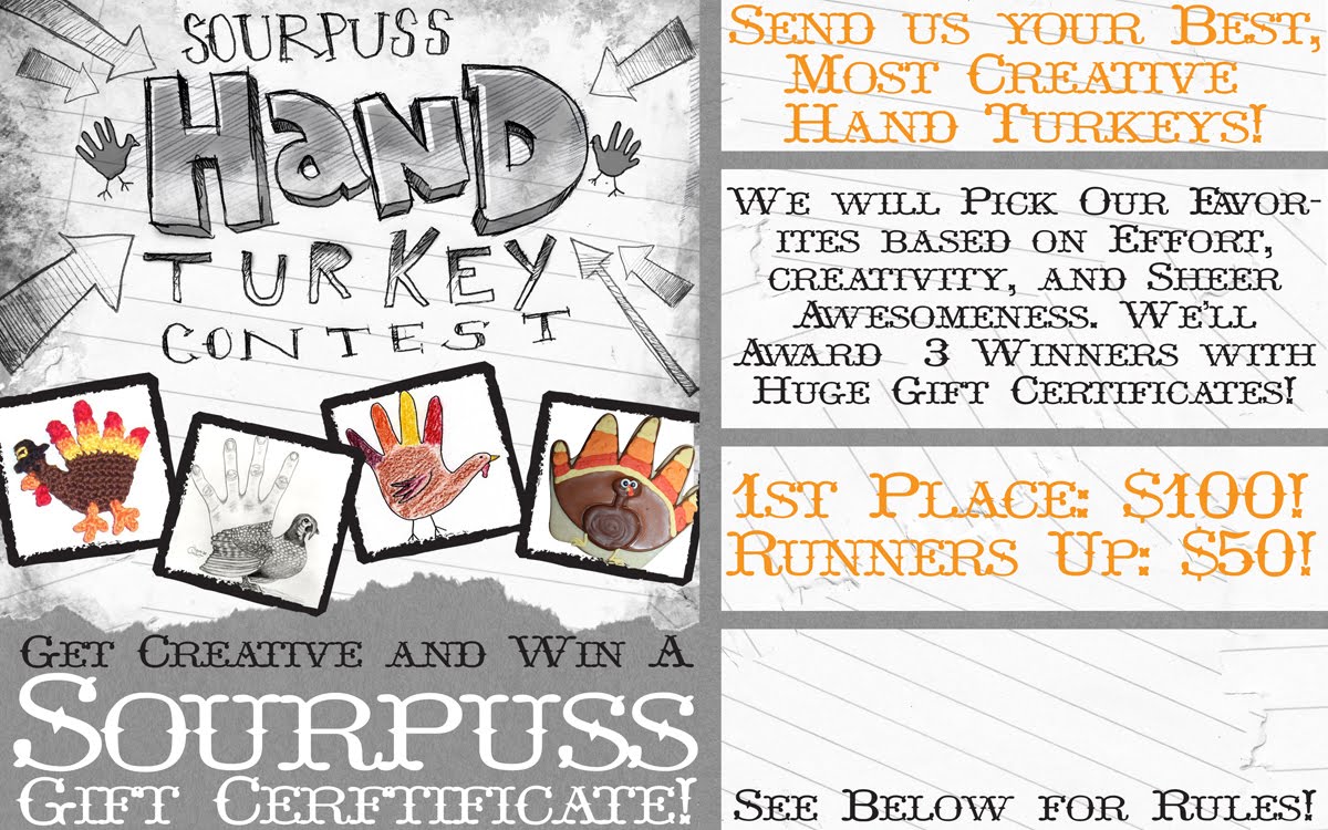 www.sourpussclothing.com: Sourpuss' First Ever Hand Turkey Contest!