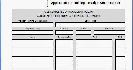 Training Request Form in Doc