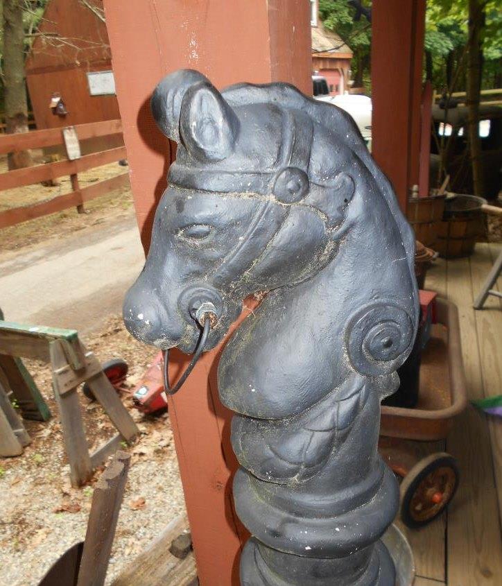 Log Cabin Antiques & Gifts: Concrete horse hitching post